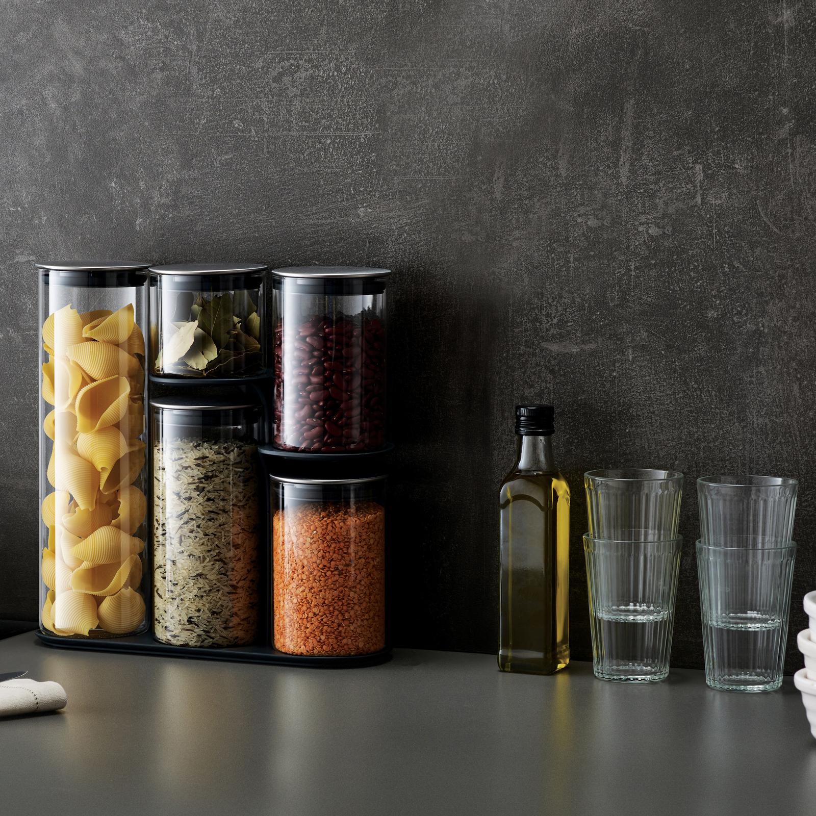 Joseph Joseph, Podium 5-Piece Glass Storage Container Set with Stand | Zola