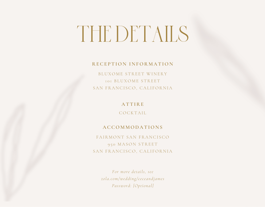 Elina | Light Oatmeal | Zola Wedding Enclosure Cards