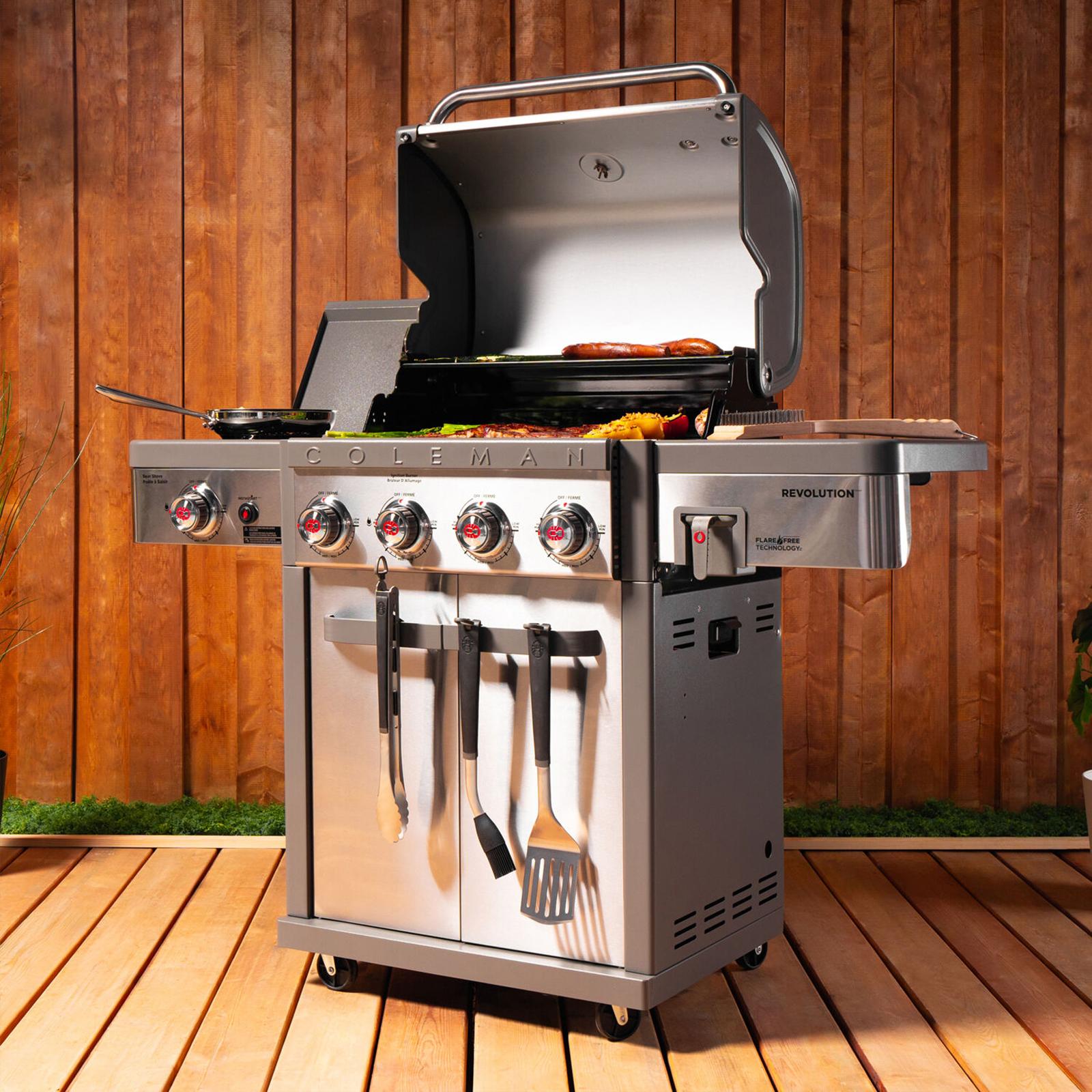 Coleman, Revolution 4-Burner Propane Gas 5-Piece Barbeque Grilling Tool ...