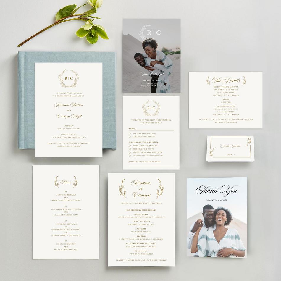 Eleanora Classic | Dusty Cobalt | Zola Wedding Invitations