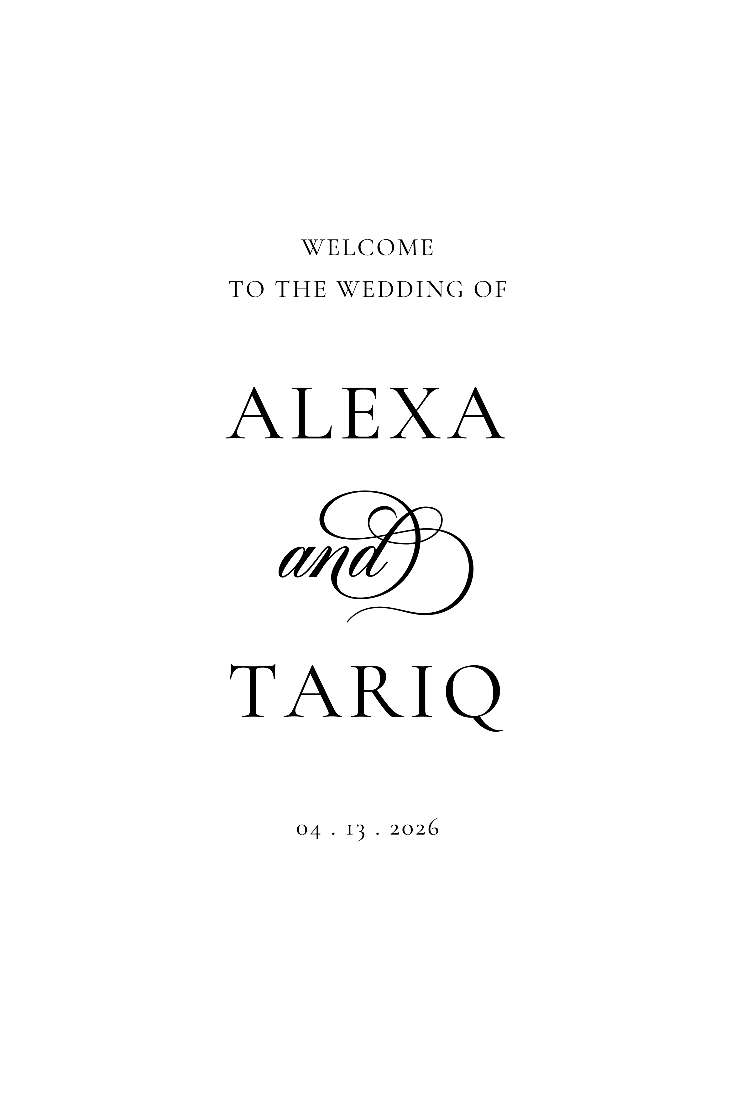 Elegant Duo Portrait | White | Zola Wedding Signs