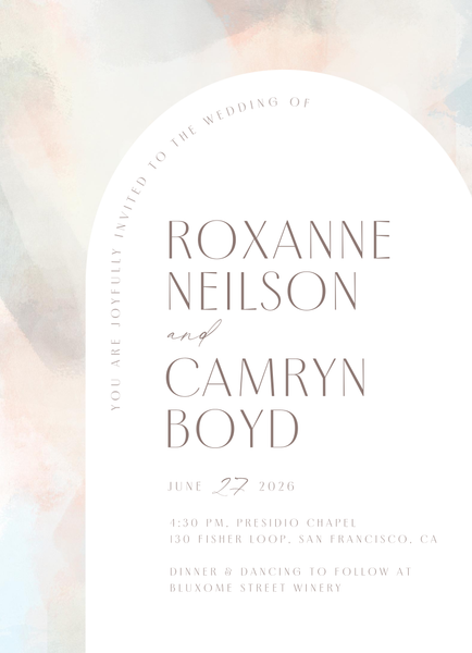 Coleridge Portrait | White | Zola Wedding Invitations
