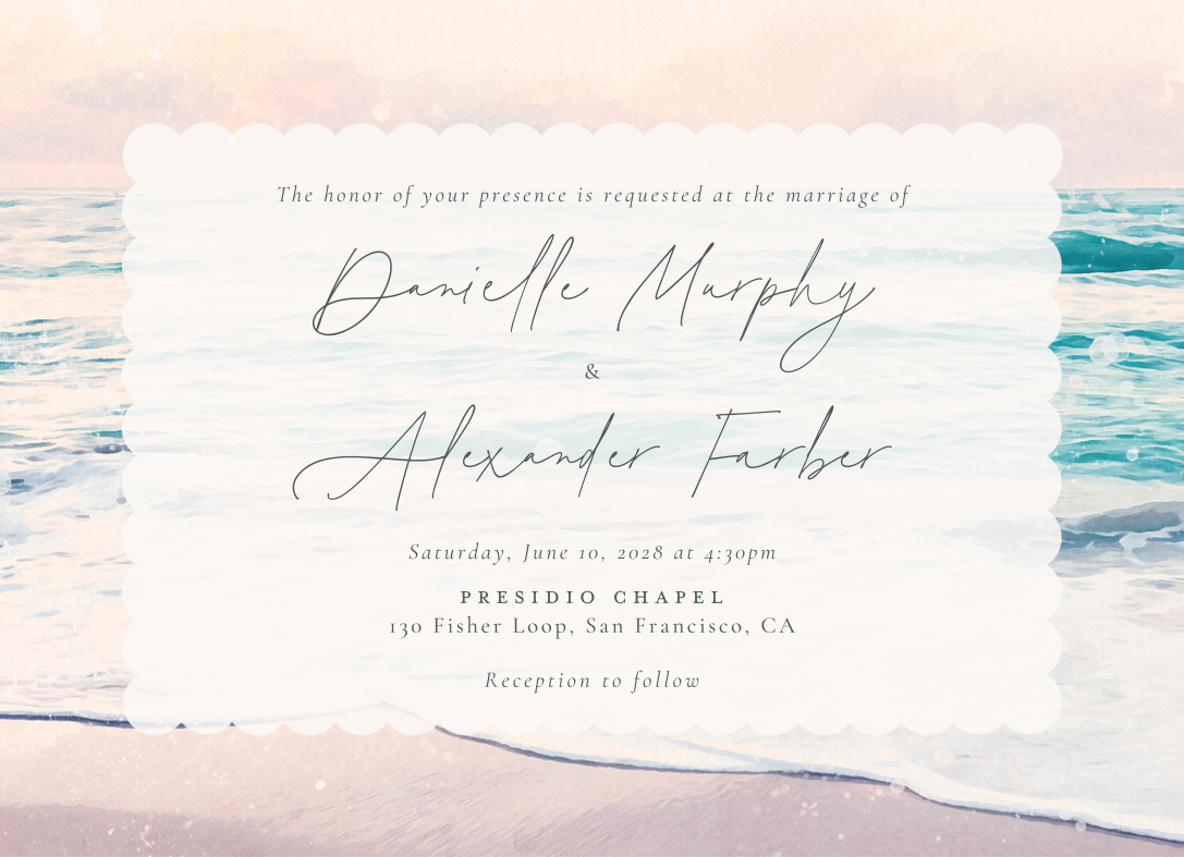 Luve Landscape | Blush | Zola Wedding Invitations