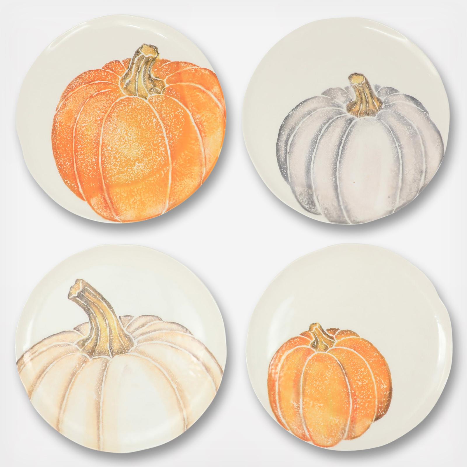 VIETRI, Pumpkins Assorted Salad Plates - Set of 4 | Zola