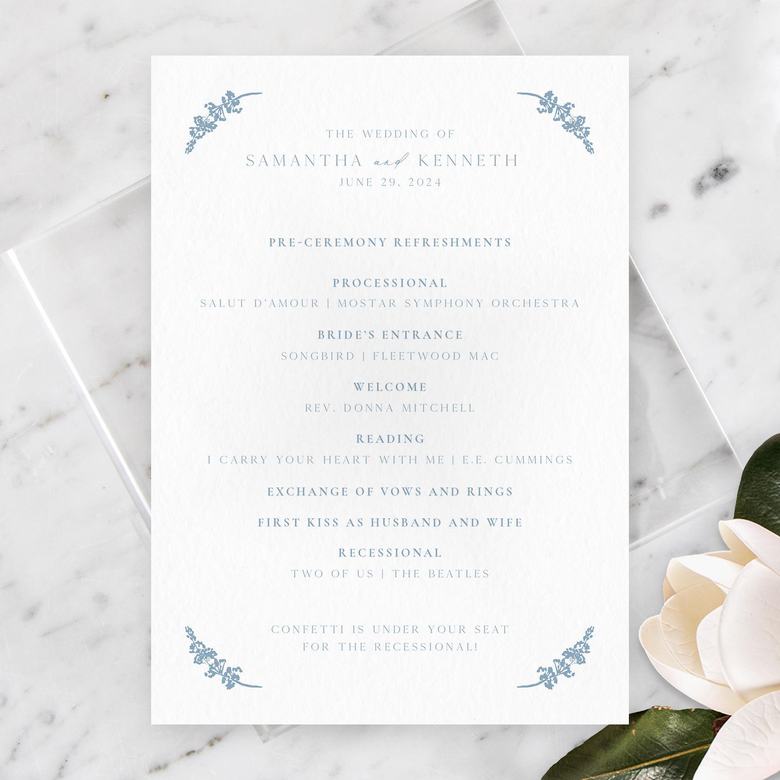 Zola Wedding Programs - Capri