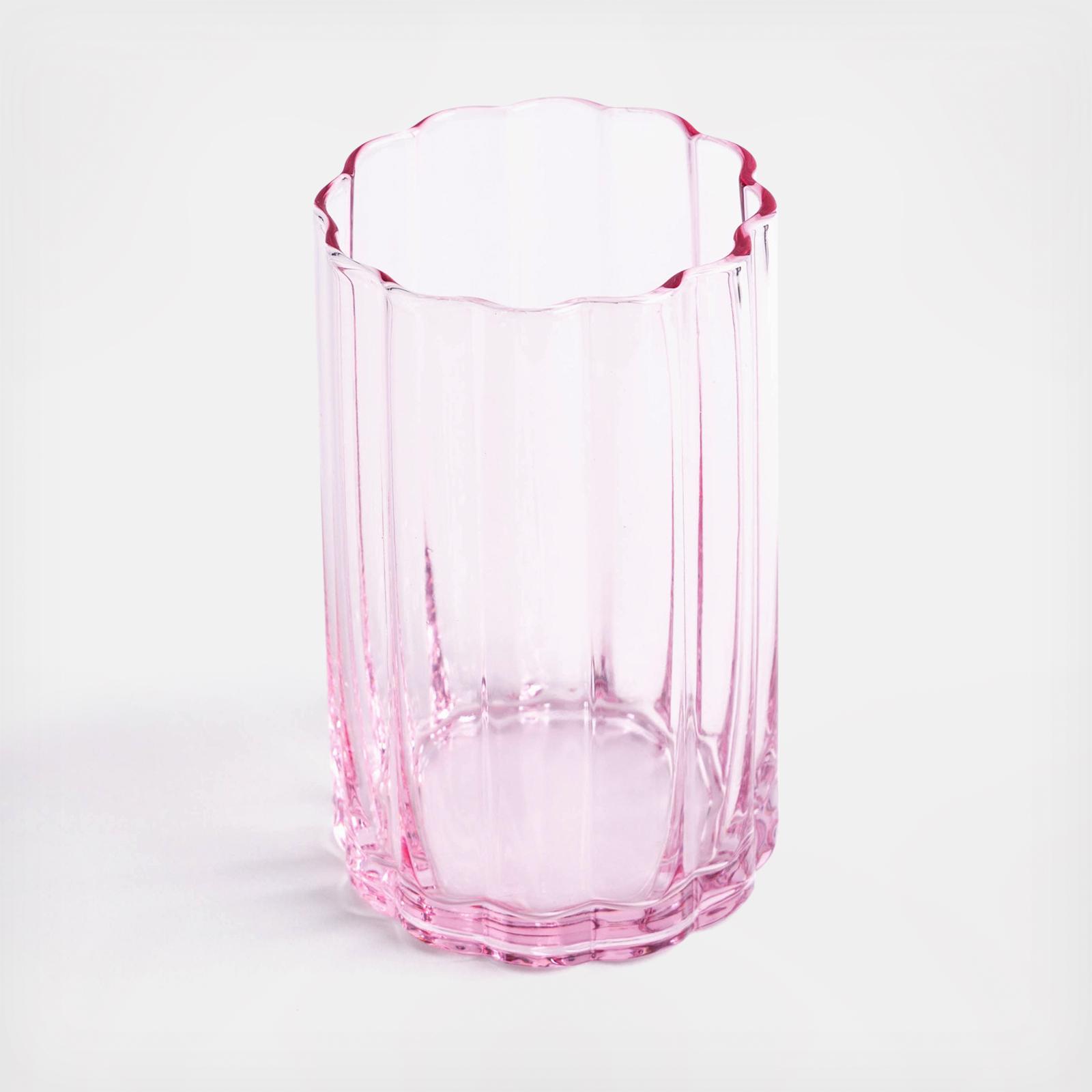 Jeanne Fitz Scalloped Rim Fluted Tall Tumbler Glass Set Of 4 Zola