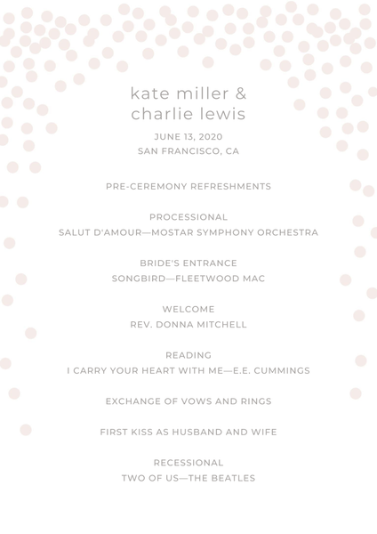 Interstellar Edge | Cream | Zola Wedding Programs