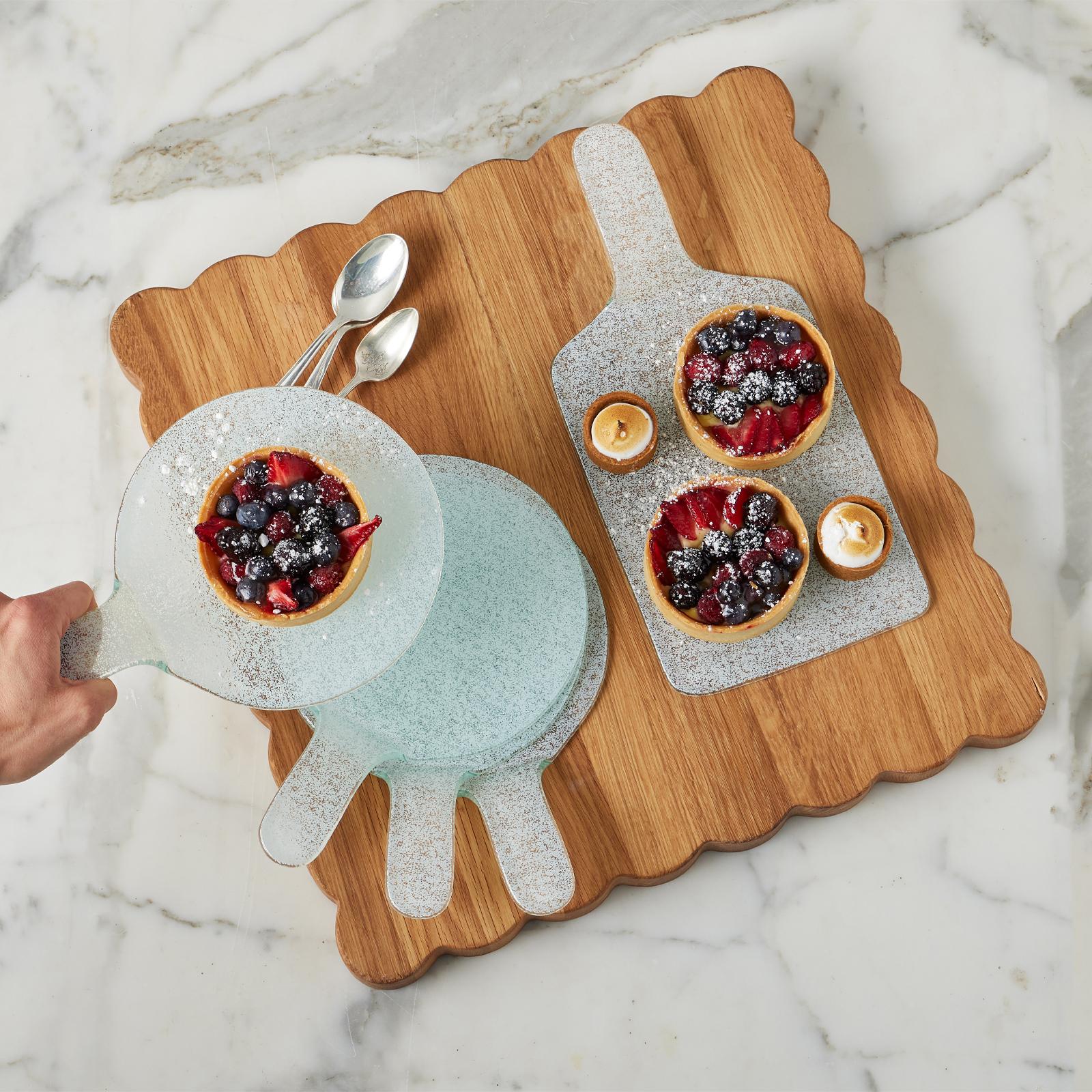 etuHOME, Stackable Appetizer Plate with Handle, Set of 2 | Zola