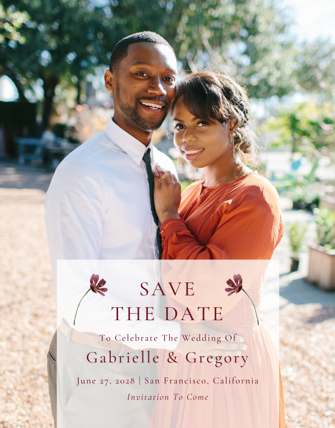 Innessa Photo | Dark Burgundy | Zola Save The Dates