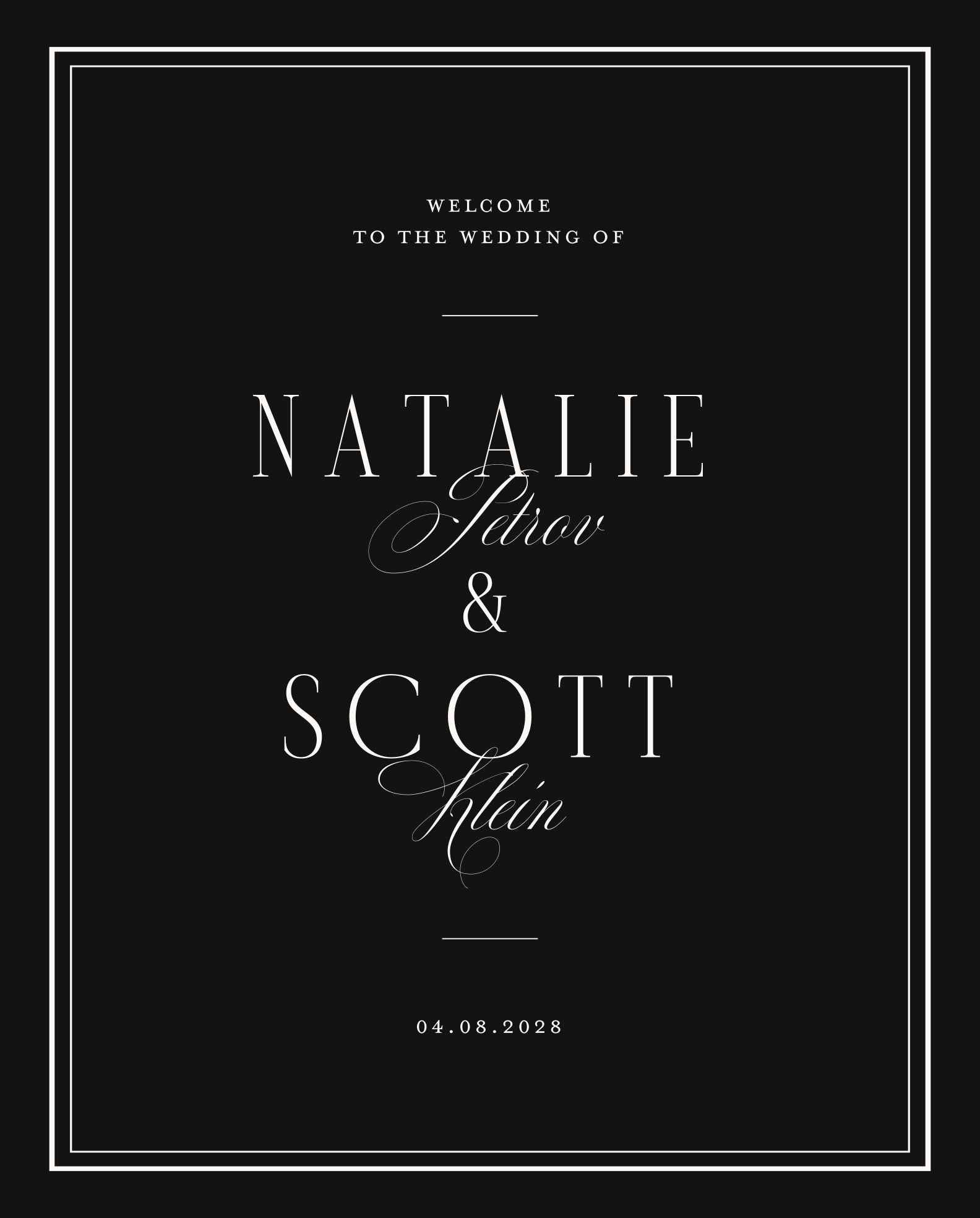 Agate Portrait | Black | Zola Wedding Signs