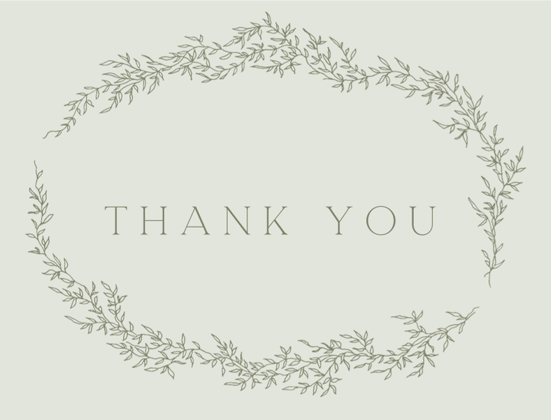 Rhys Landscape | Khaki Green | Zola Thank You Cards