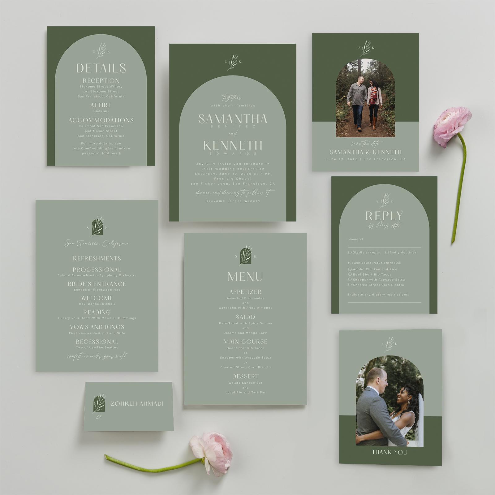 Zola Wedding Invitations Enchante Arch