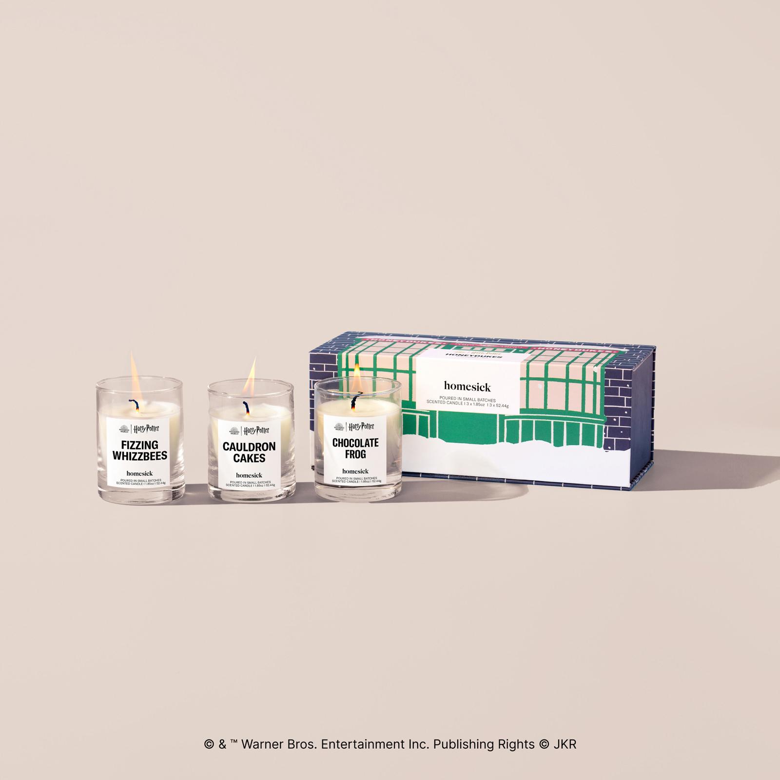 Homesick, Harry Potter Honeyduke's 3-Piece Mini Candle Set | Zola