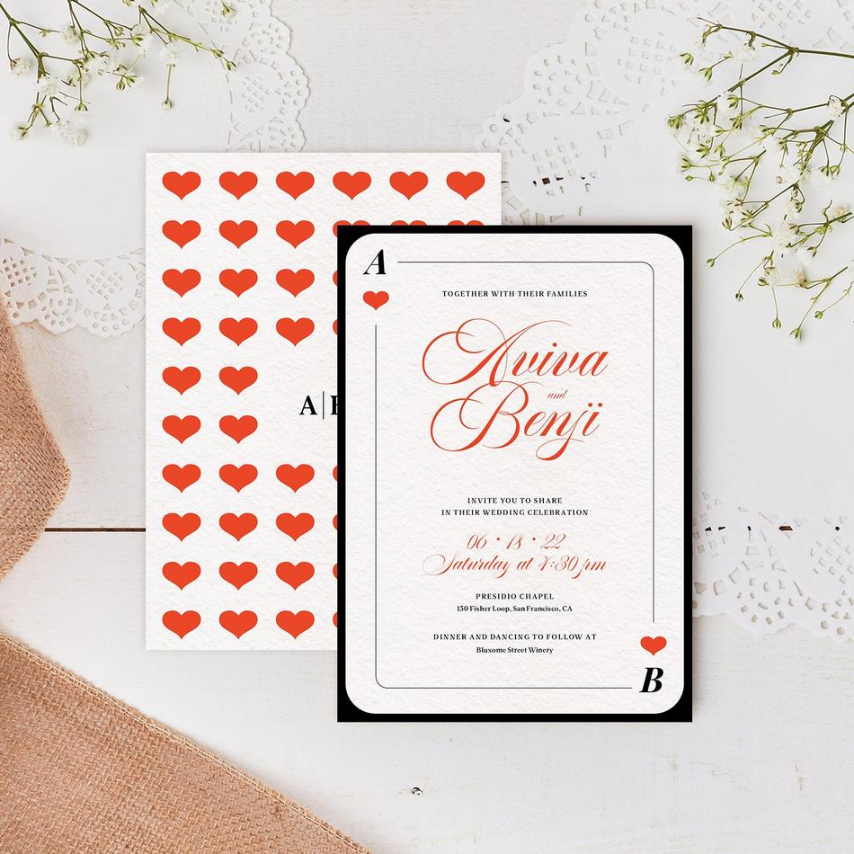 Hearts Classic | Red | Zola Wedding Invitations