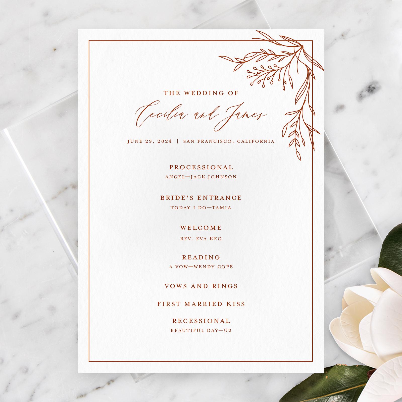 Zola Wedding Programs - Bellevue