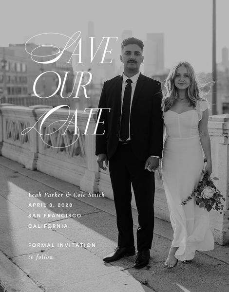 Marion Photo | White | Zola Save The Dates
