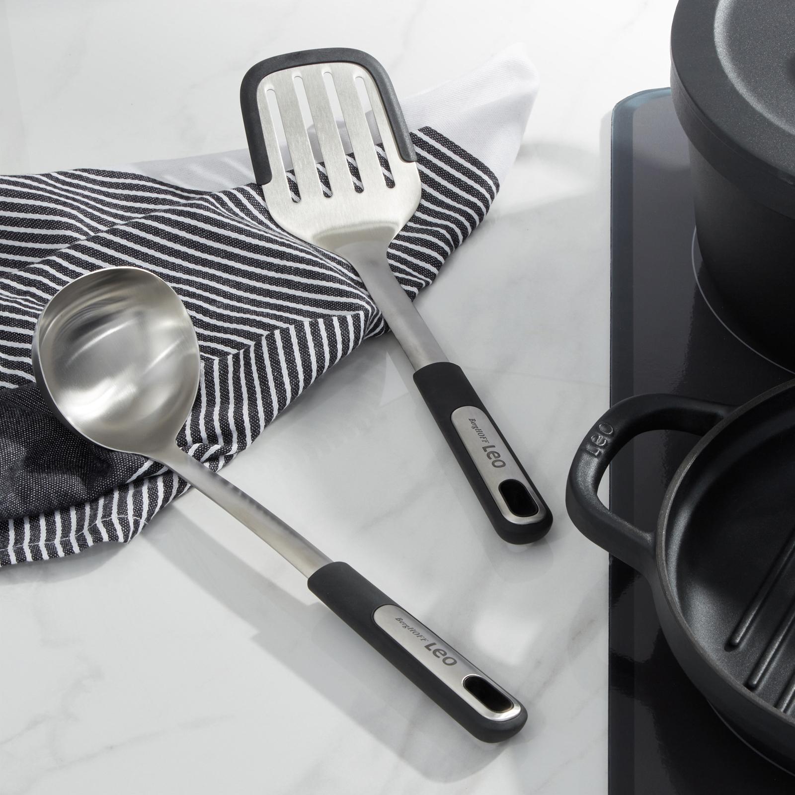 BergHOFF, Leo Graphite 2-Piece Slotted Turner & Soup Ladle Set | Zola