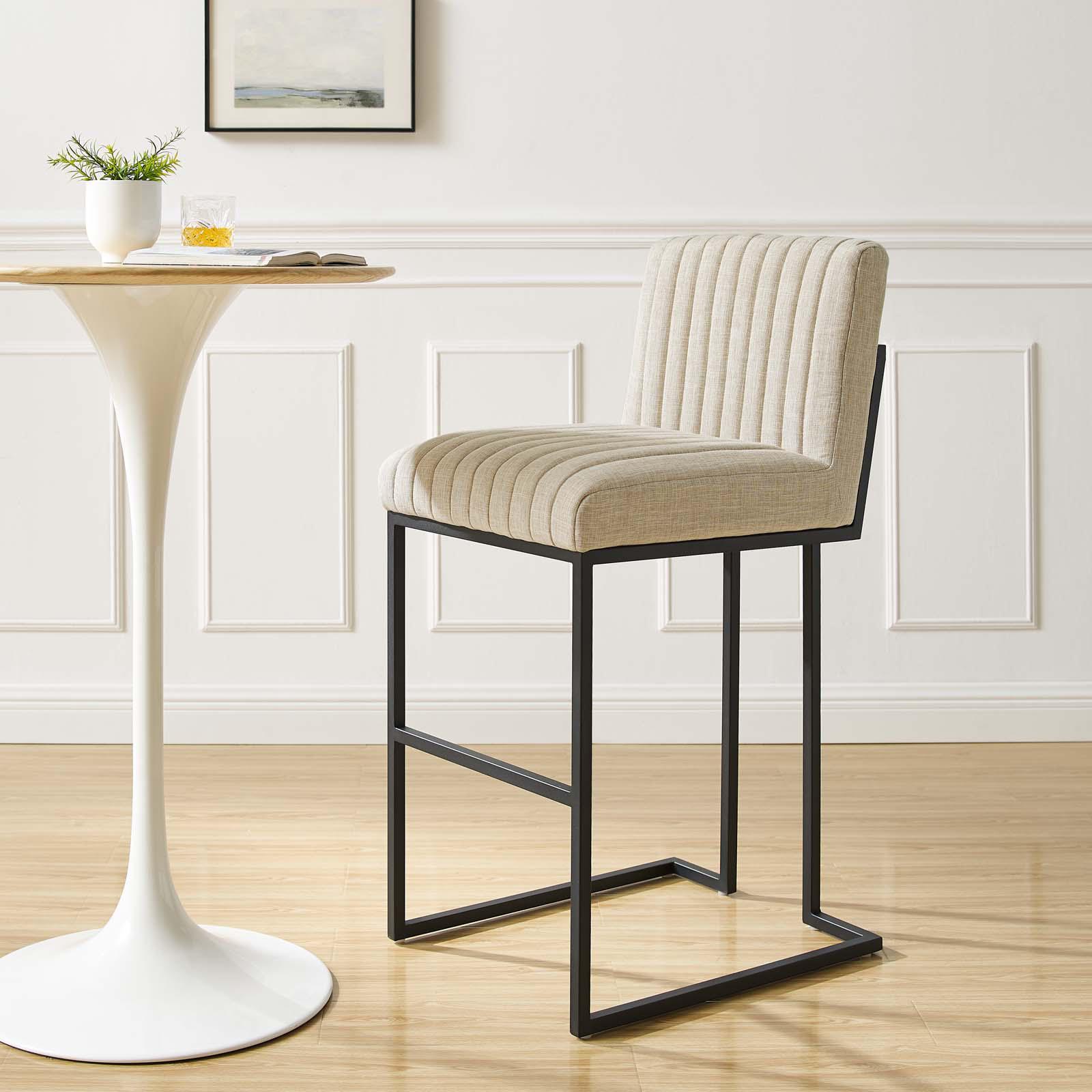 Modway, Indulge Channel Tufted Fabric Bar Stool - Zola