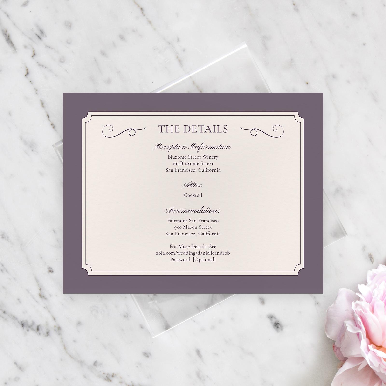 Zola Wedding Enclosure Cards - Malta