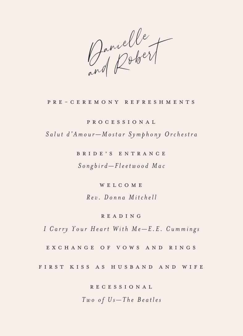 Atlas | Linen | Zola Wedding Programs