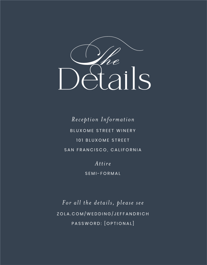 Zola Wedding Enclosure Cards - Dulce