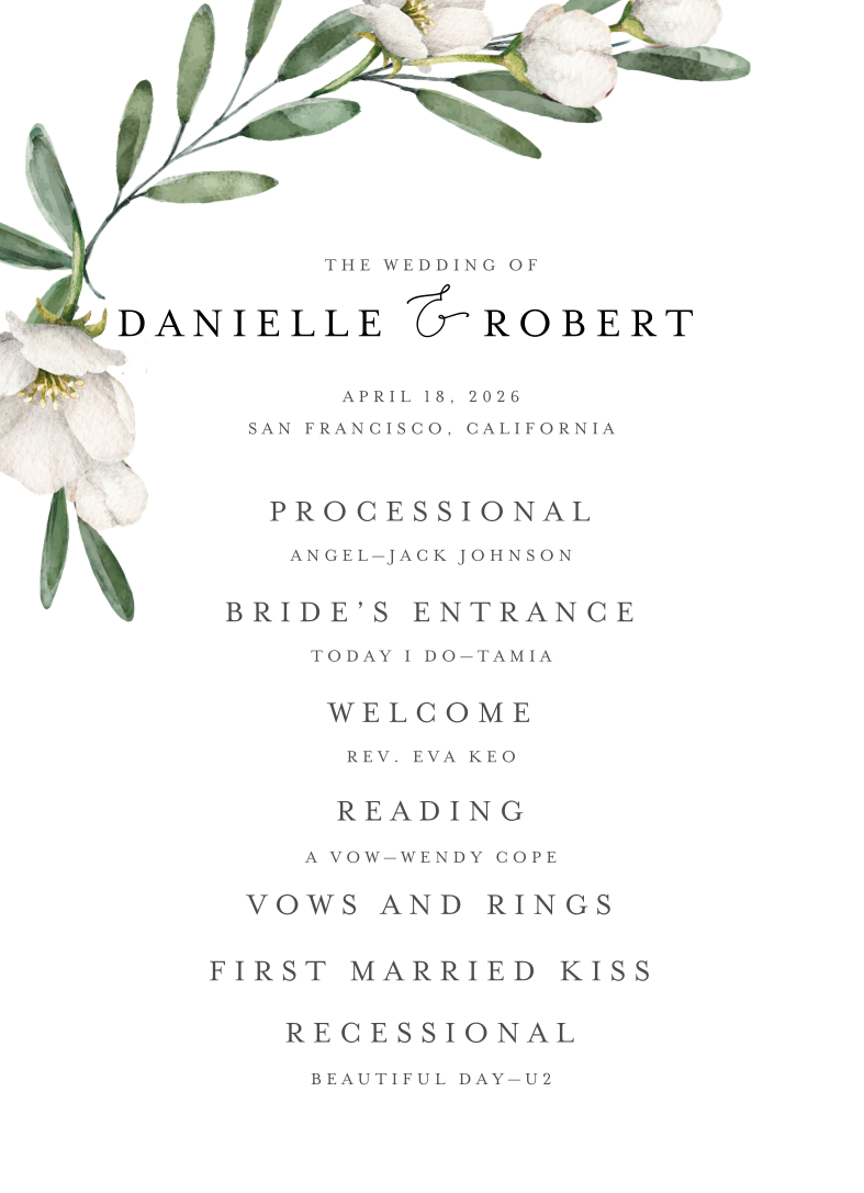Sundsvall | White | Zola Wedding Programs