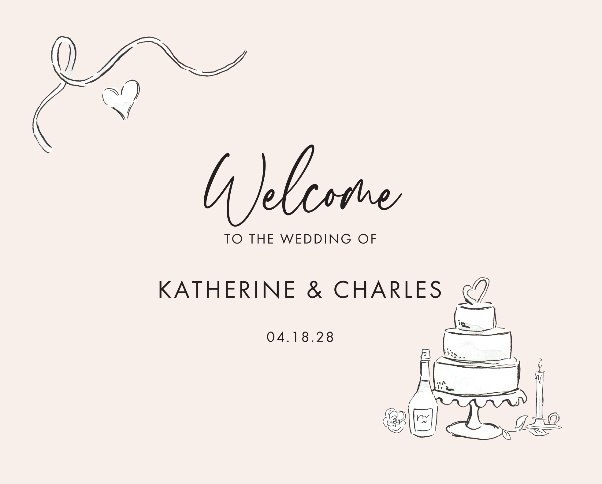 Hamilton Landscape | Linen | Zola Wedding Signs