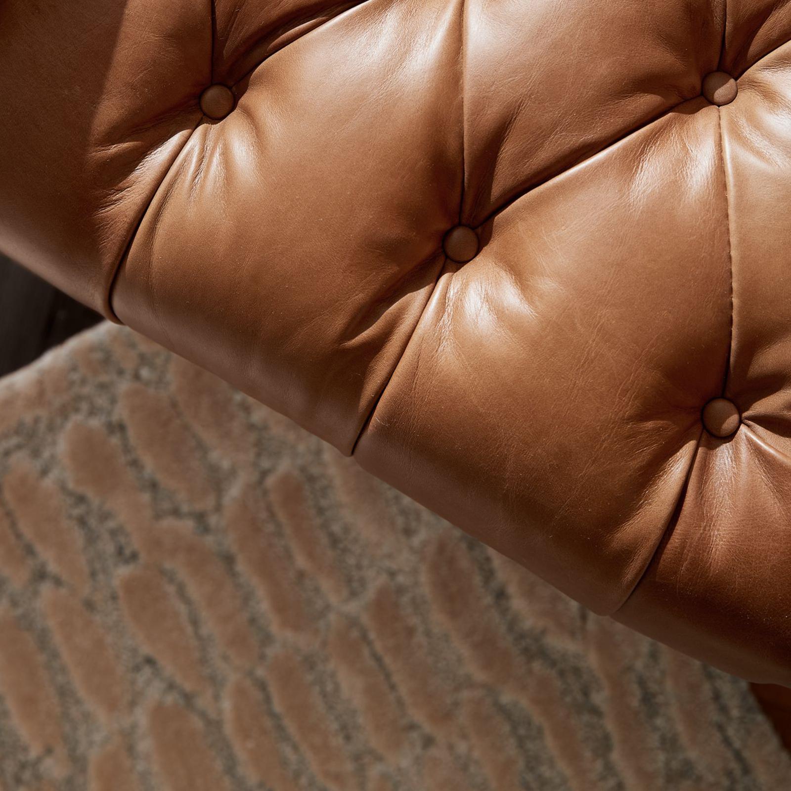 Crate and Barrel Rollins Natural Washed Button Tufted Sofa Zola