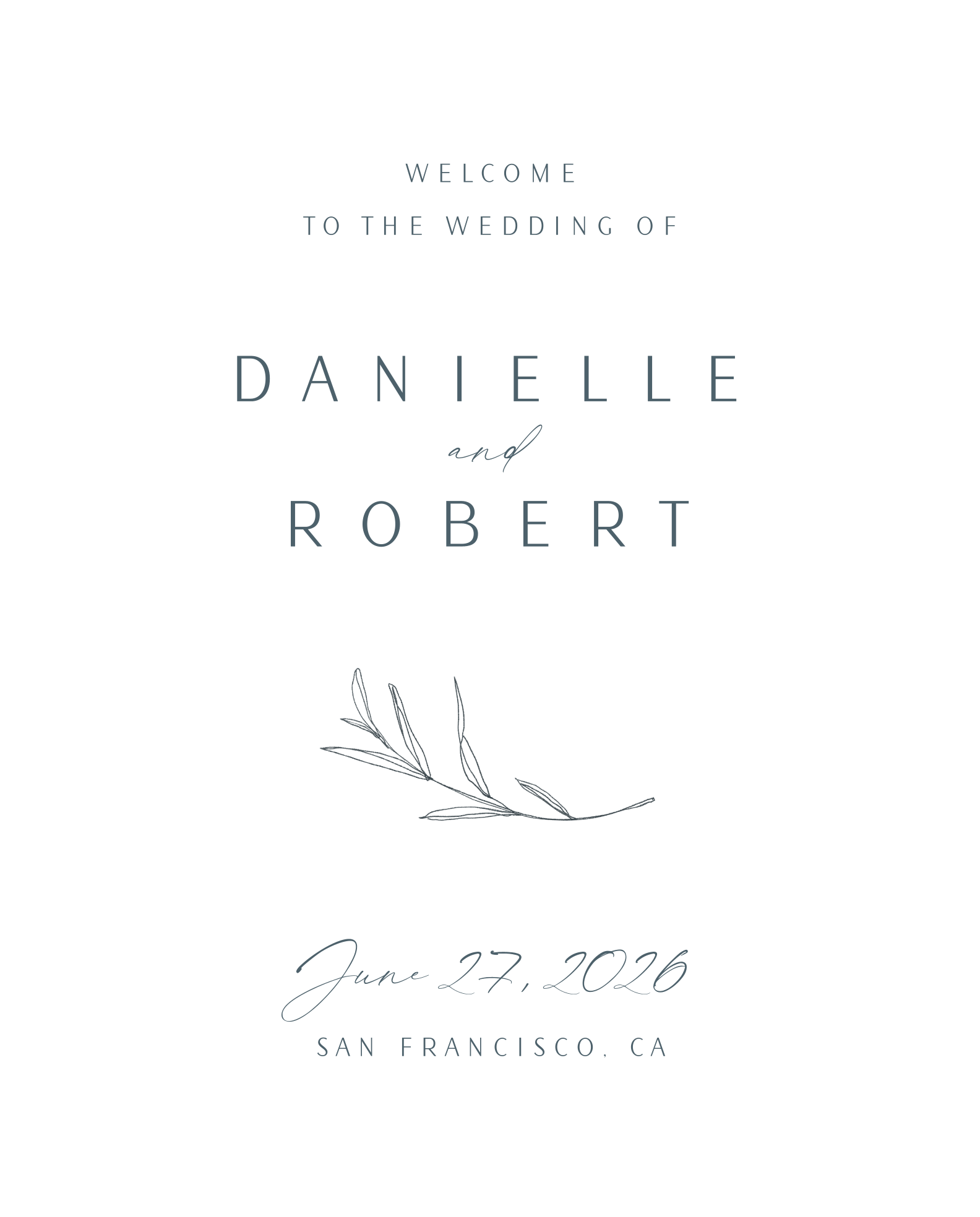 Avila Portrait | White | Zola Wedding Signs