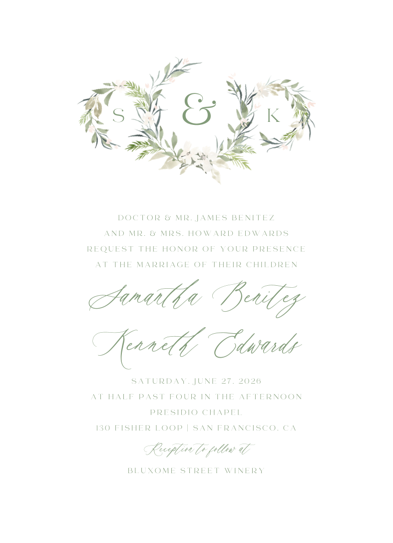Serenity Classic | White | Zola Wedding Invitations
