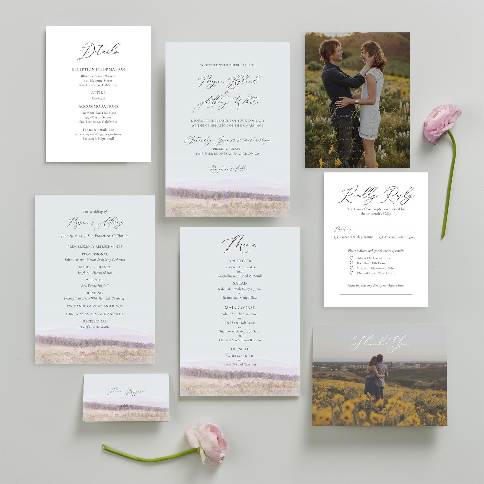 Zola Wedding Invitations - Meadowlark Portrait