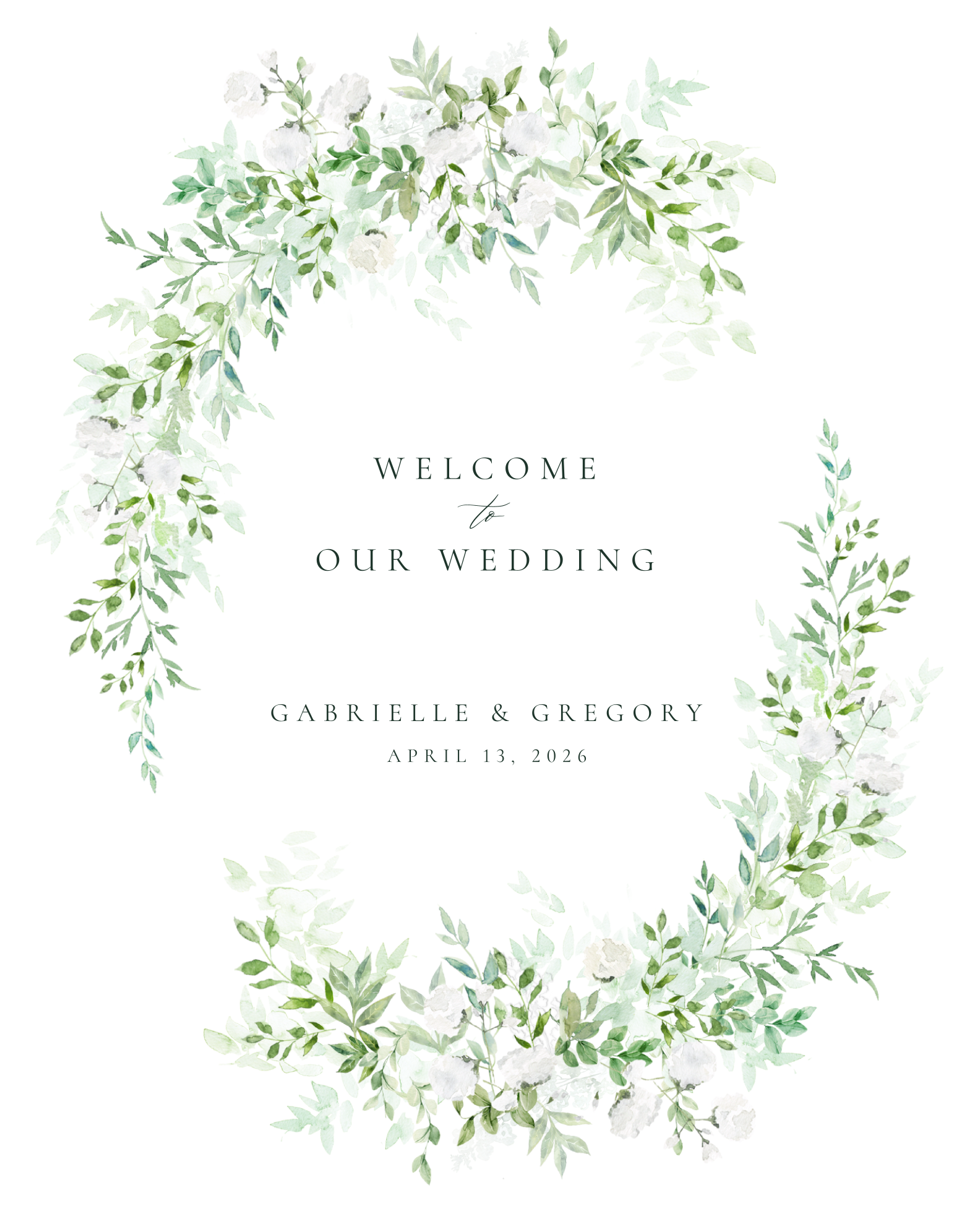 Farnham Portrait | Green | Zola Wedding Signs