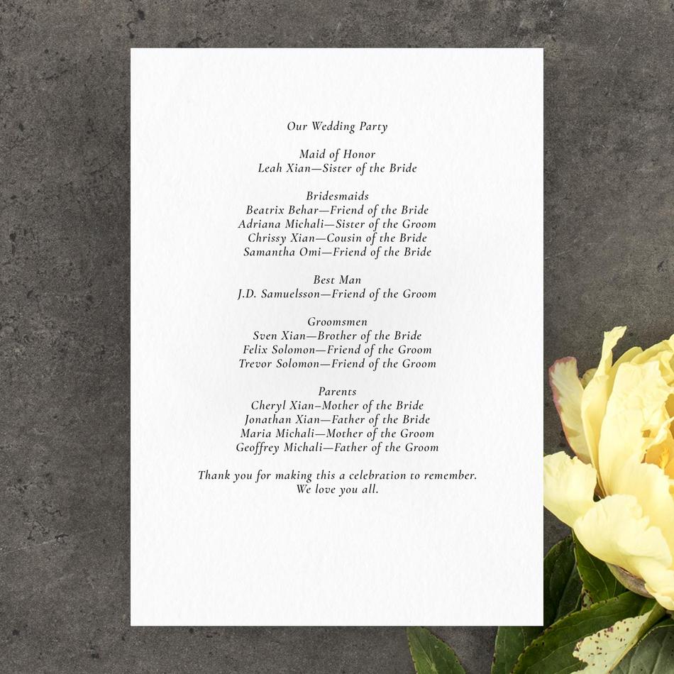 Deepcreek | Spring | Zola Wedding Programs
