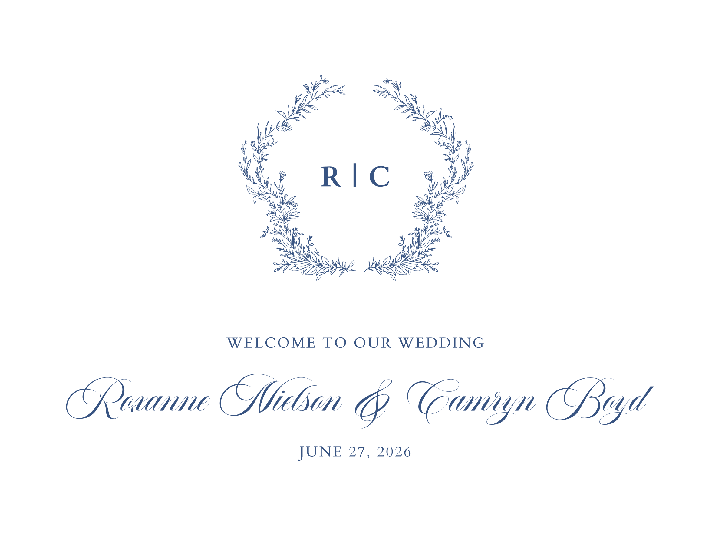 Eleanora Landscape | Dusty Cobalt | Zola Wedding Signs