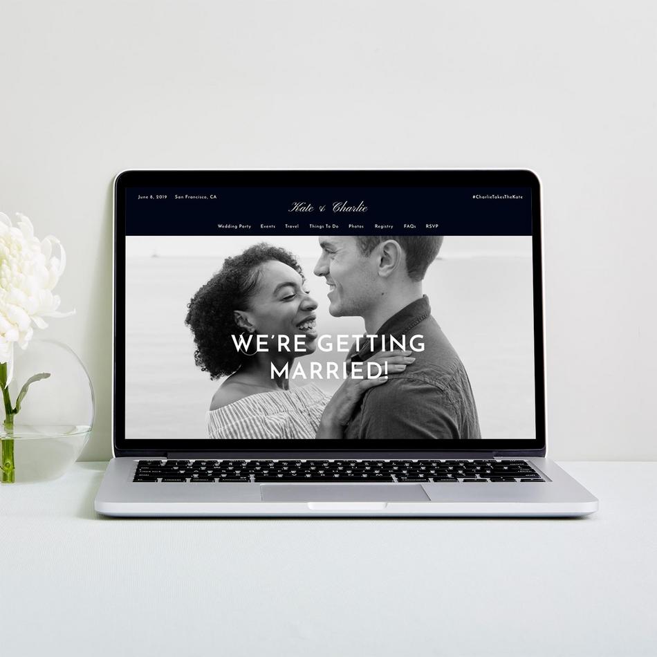 Moonlight Edge | Navy | Zola Wedding Invitations