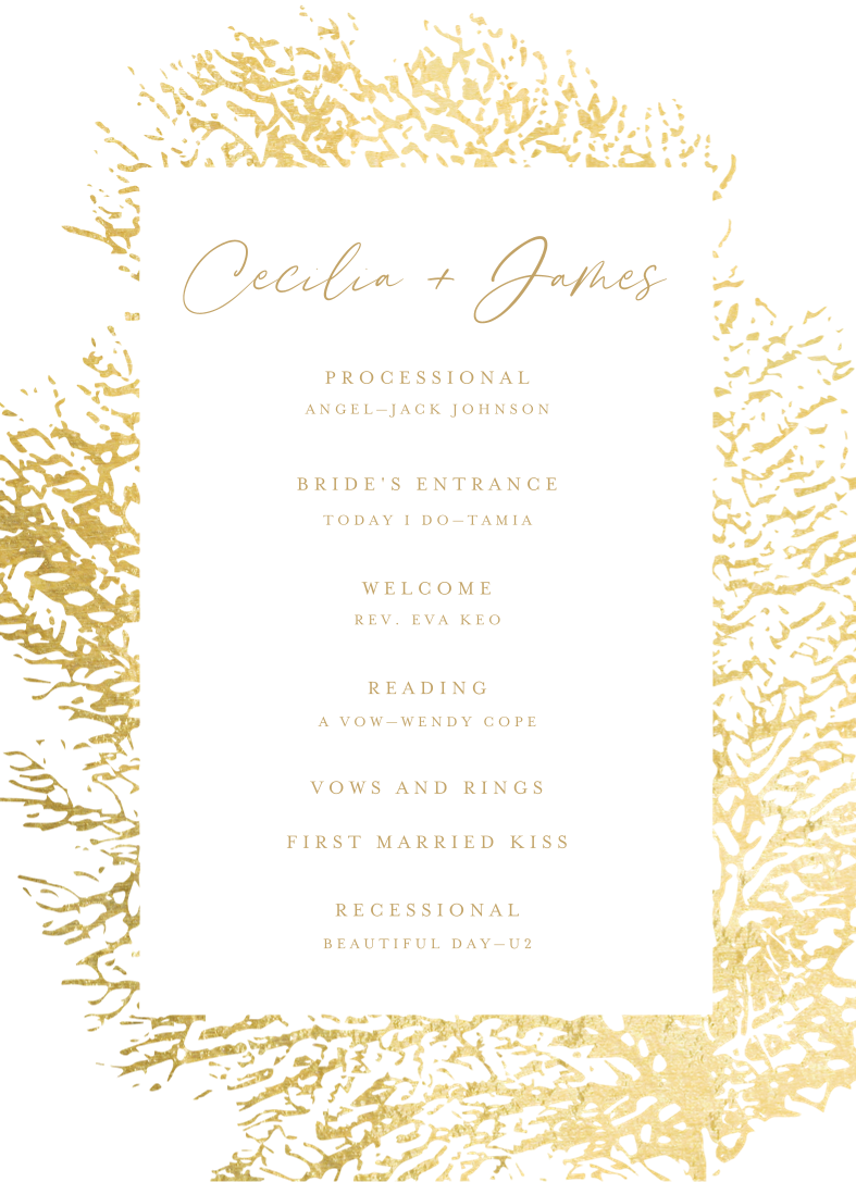 Zola Wedding Programs - Santini Foil