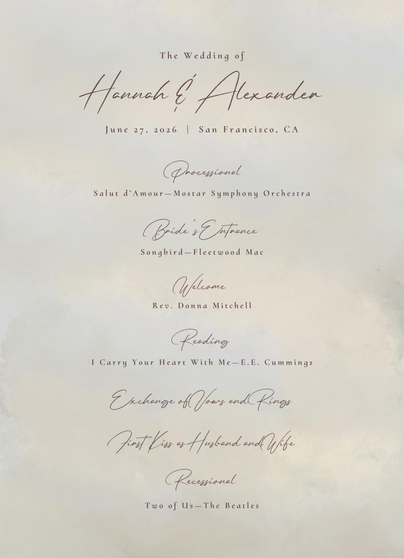 Montagne | Fall | Zola Wedding Programs