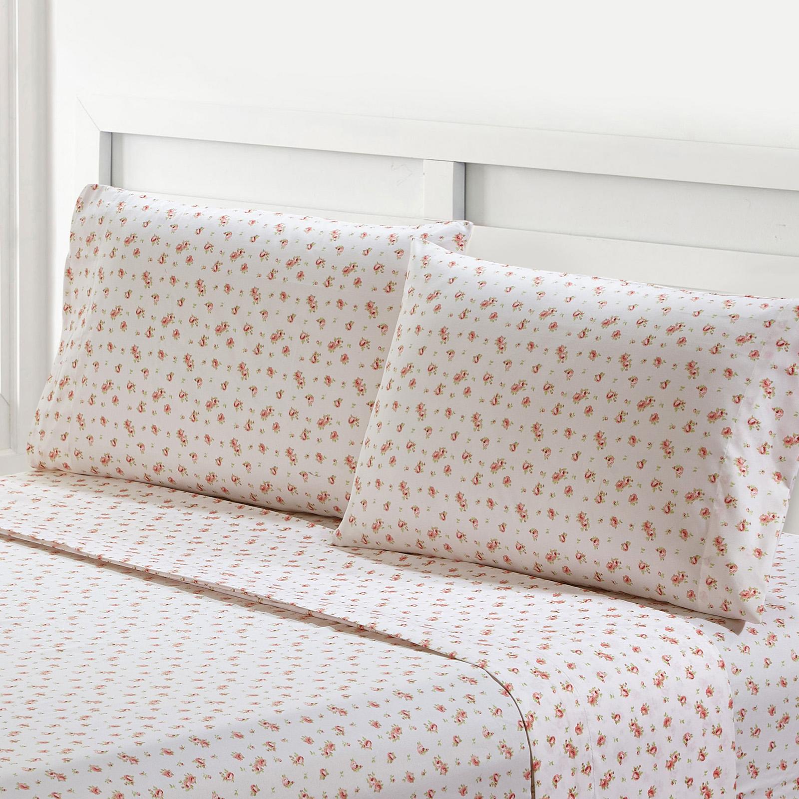 Modern Threads, Printed 4-Piece Sweet Rose Sheet Set | Zola