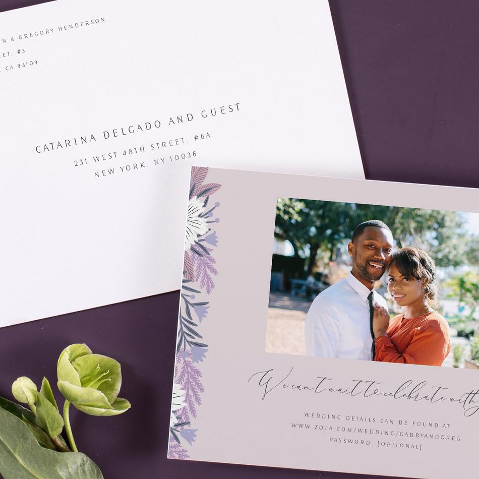 Camrose Landscape | Lavender Mist | Zola Wedding Invitations