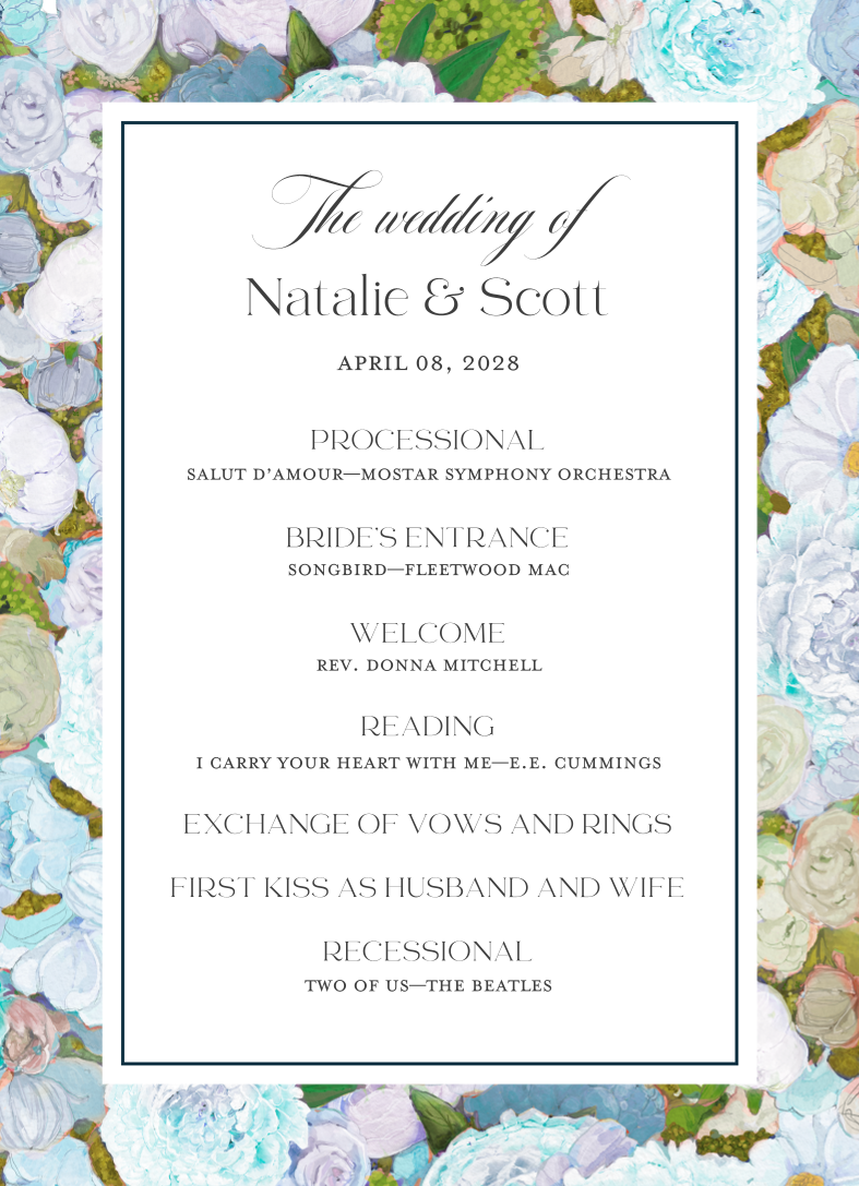 Zola Wedding Programs - Horto