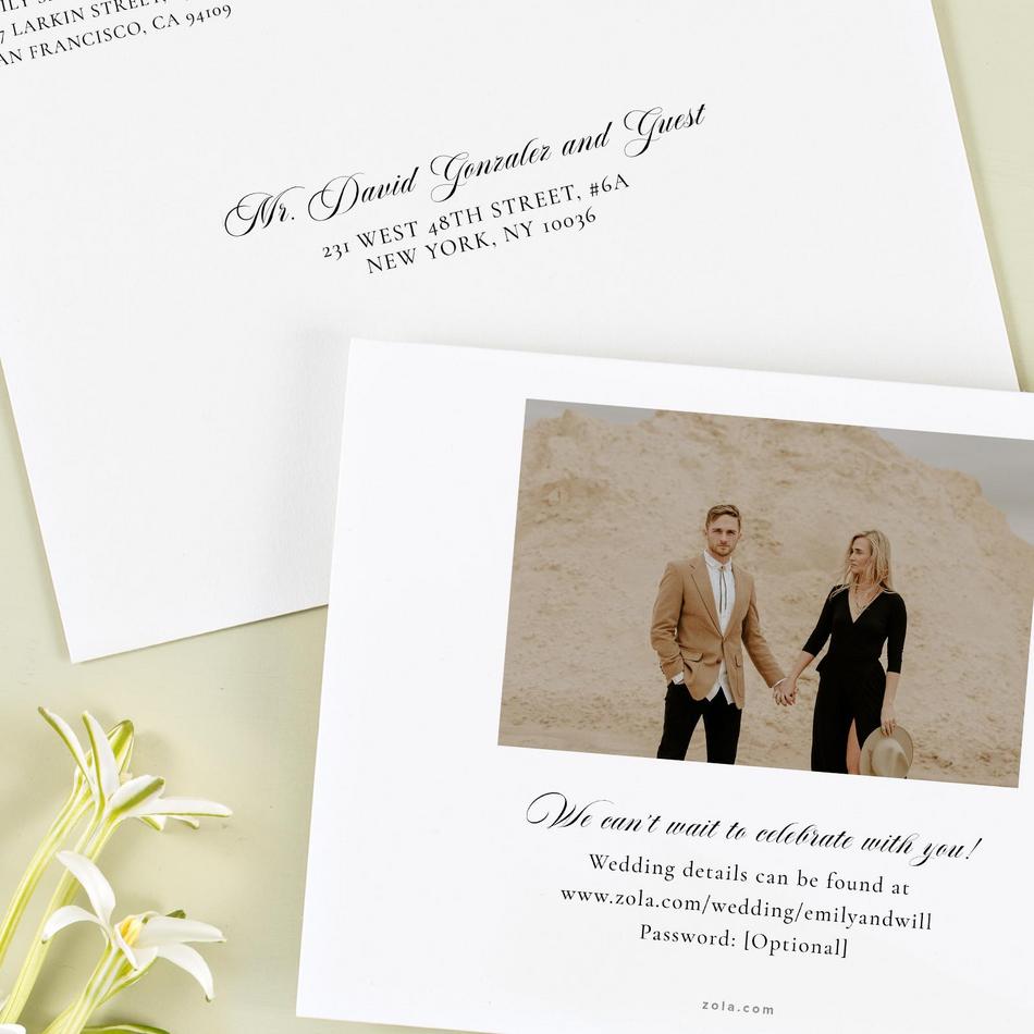 Poconos Bloom | Charcoal | Zola Save The Dates