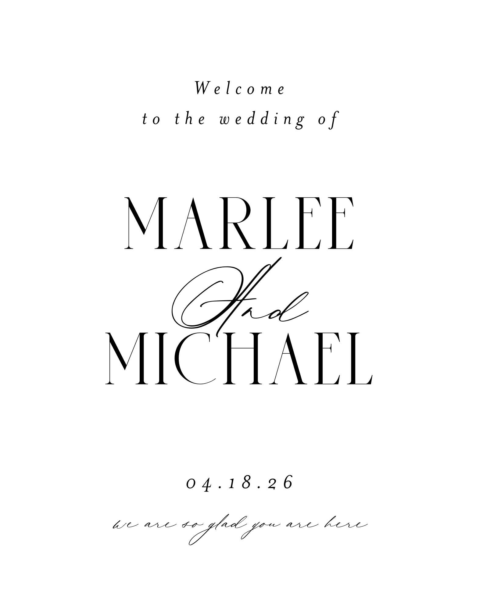 Portsmouth Portrait | White | Zola Wedding Signs