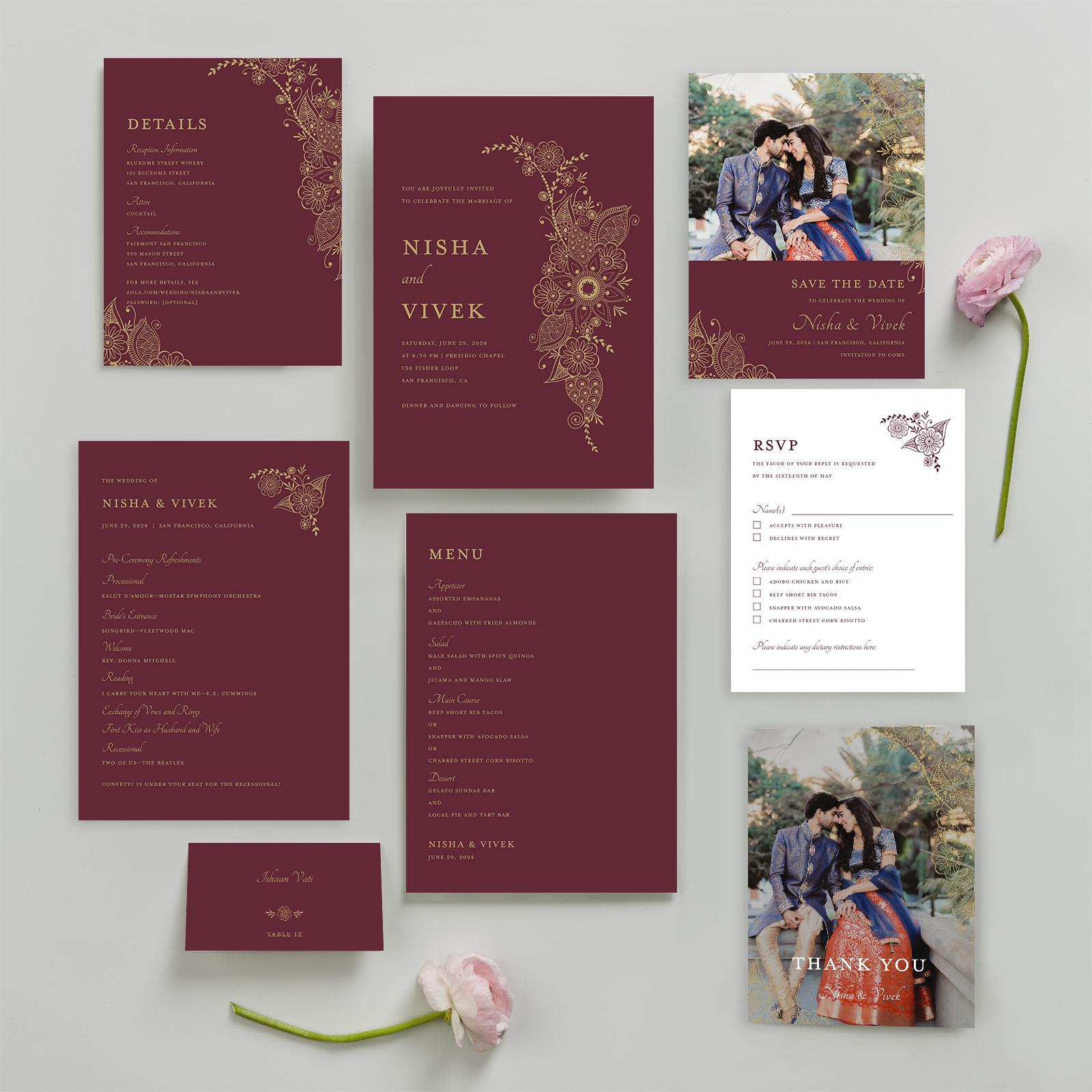 Zola Wedding Invitations - Sambac Portrait