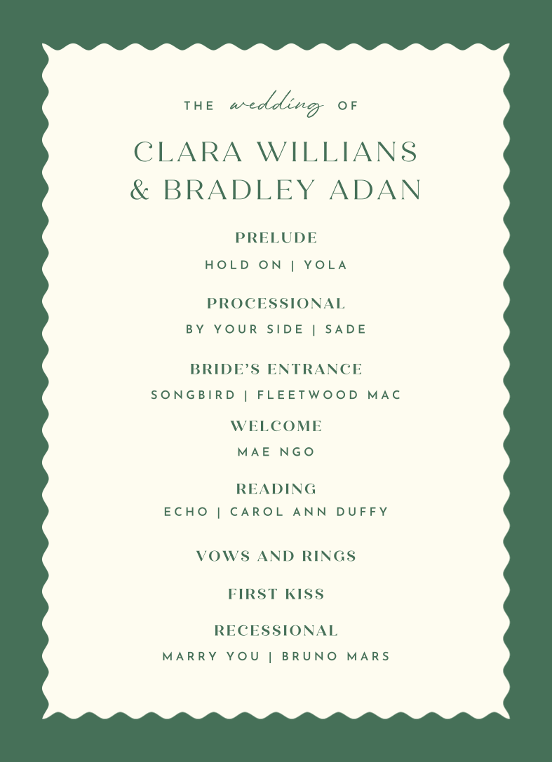 Zola Wedding Programs - Petra