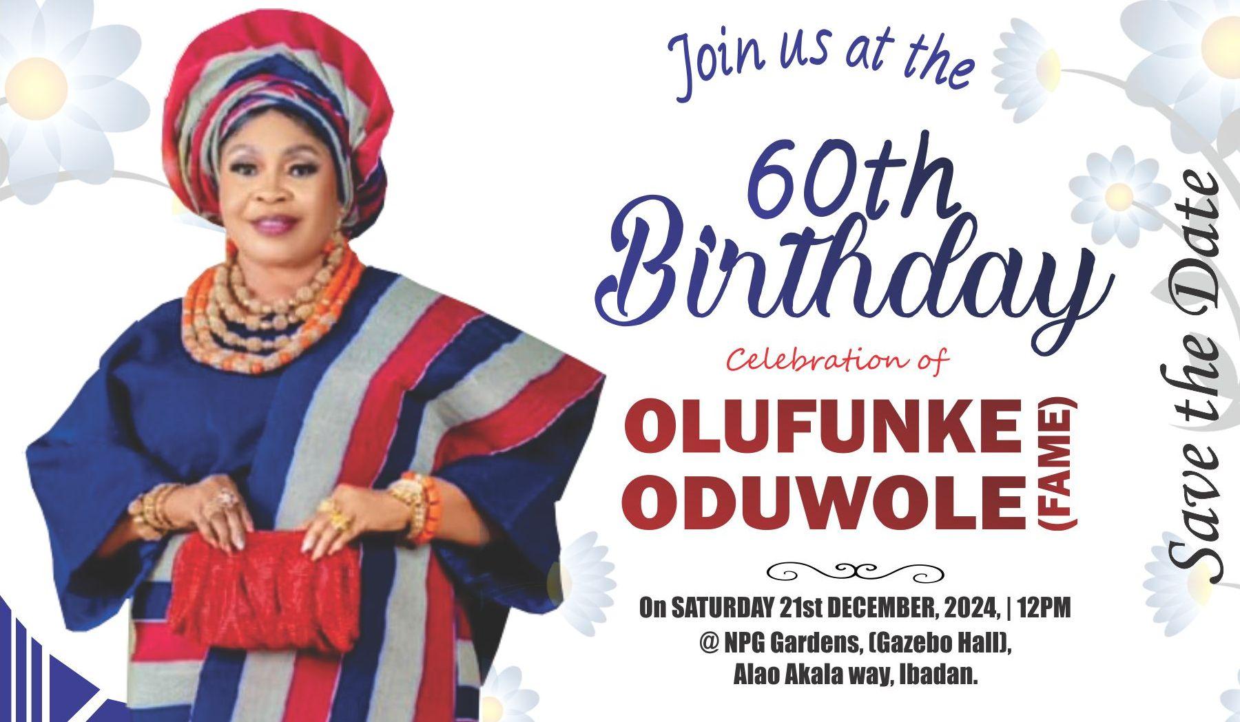 Olufunke Birthday and Birthday (Oduwole)'s Wedding Website