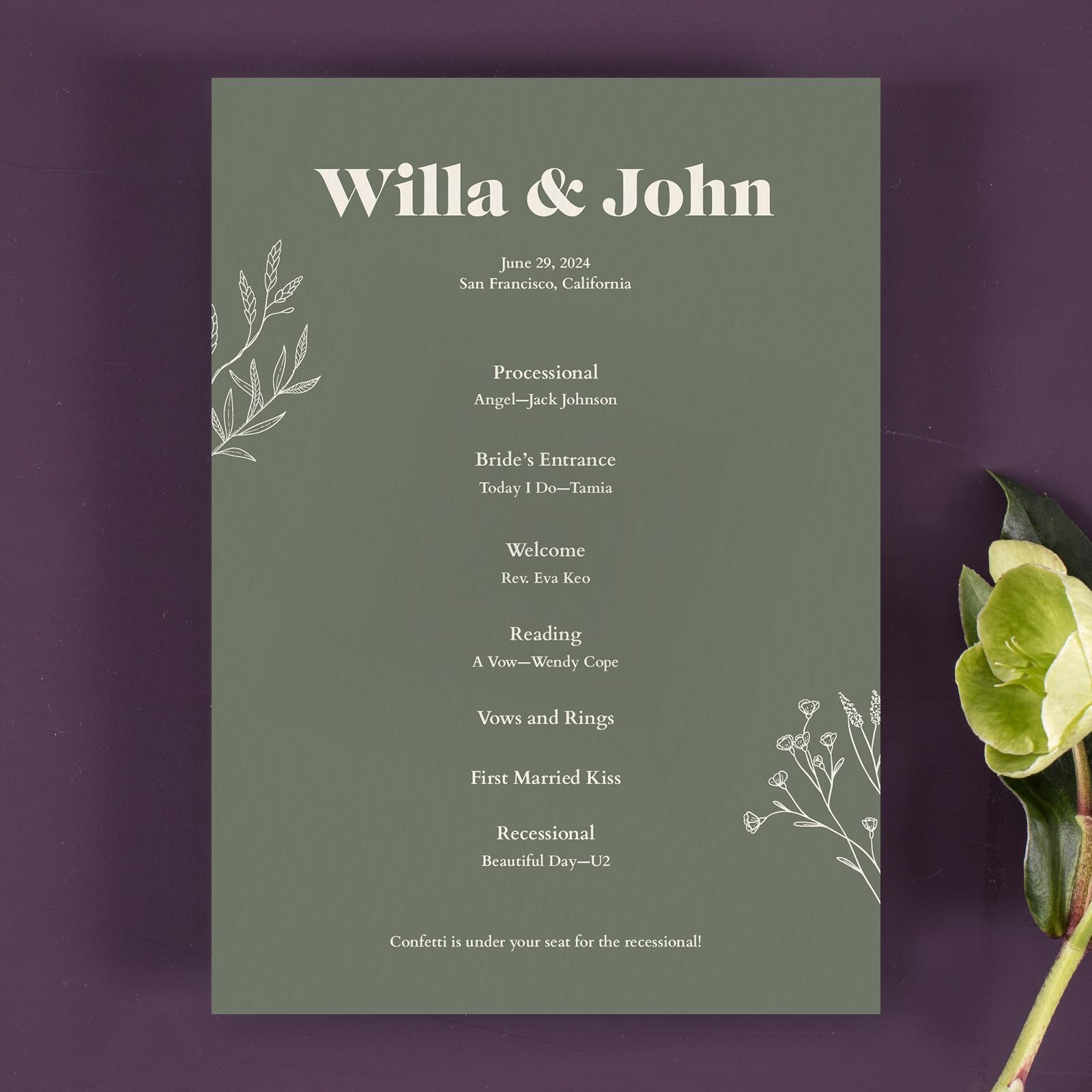 Zola Wedding Programs - Sylvan