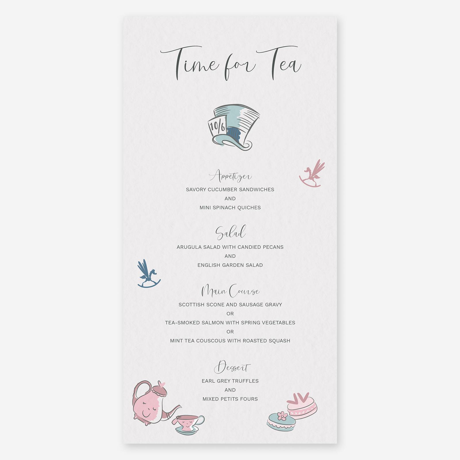 Alice in Wonderland | Zola Wedding Menus