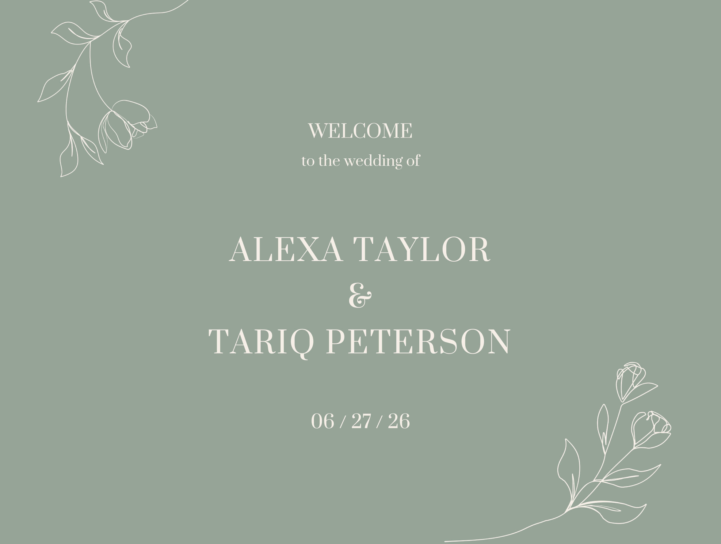 Maywood Landscape | Sage | Zola Wedding Signs
