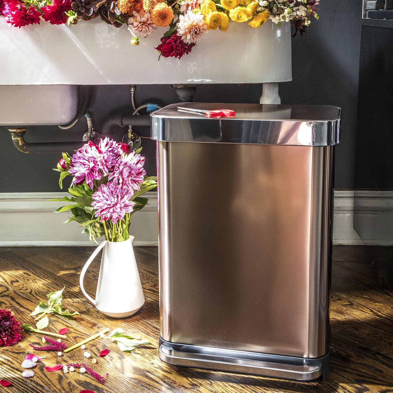 simplehuman, Stainless Steel Rectangular Step Can with Liner Pocket - Zola