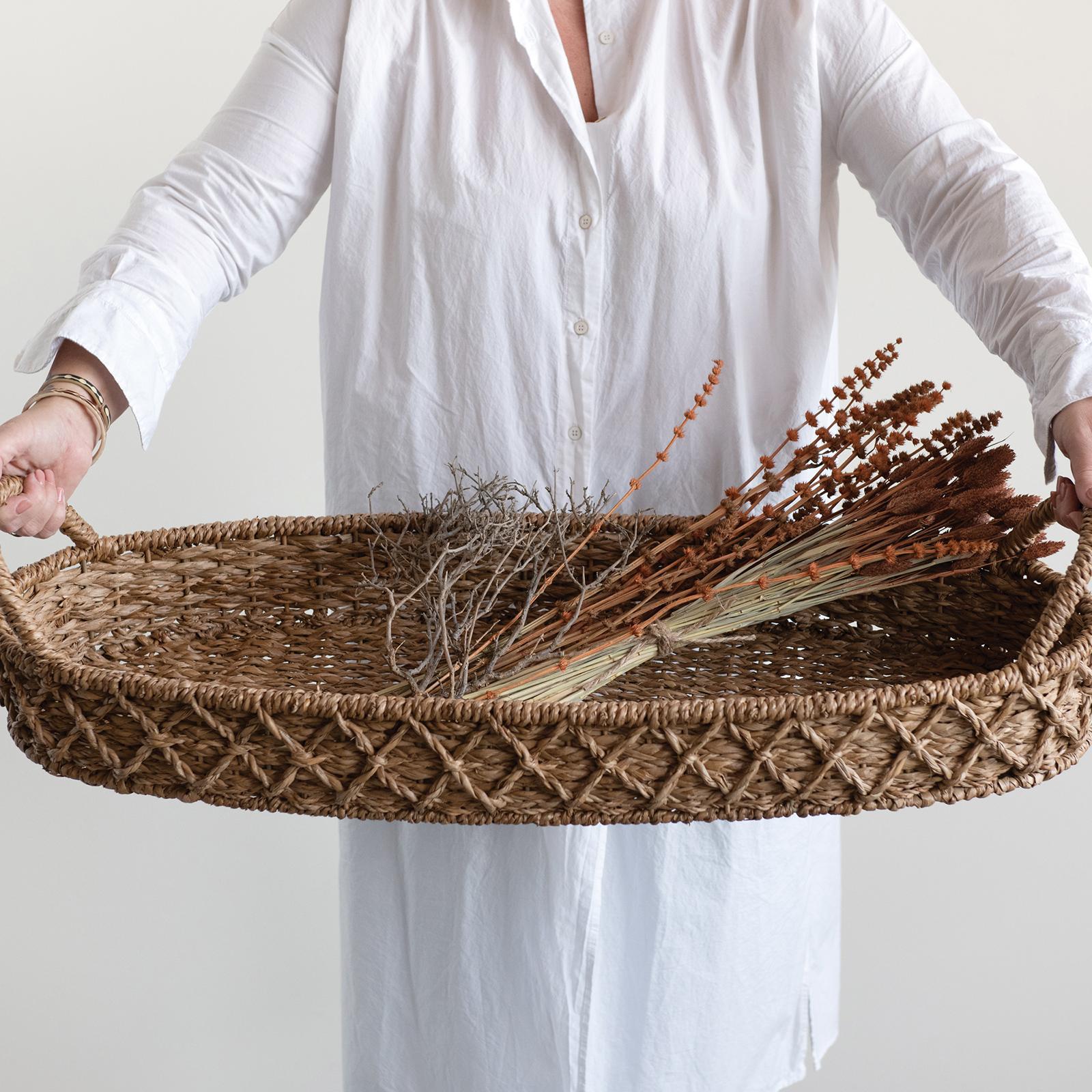 Storied Home, Decorative Oval Woven Seagrass Tray | Zola